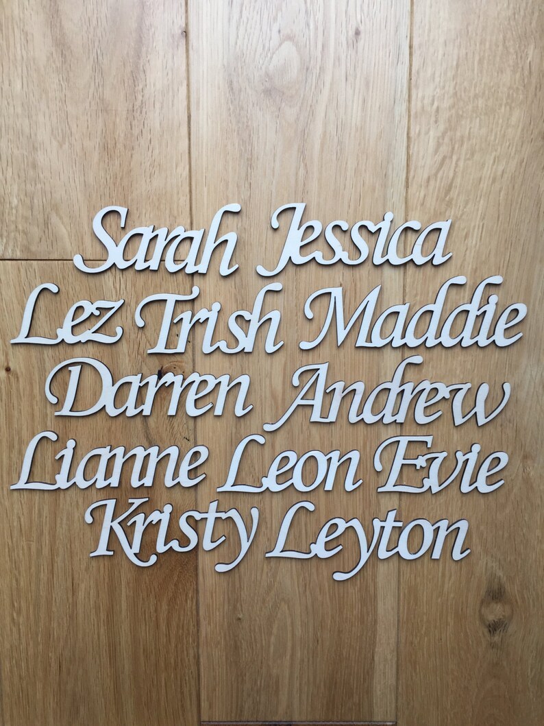 Wedding Place Names 3mm Thick Script Font Personalised | Etsy