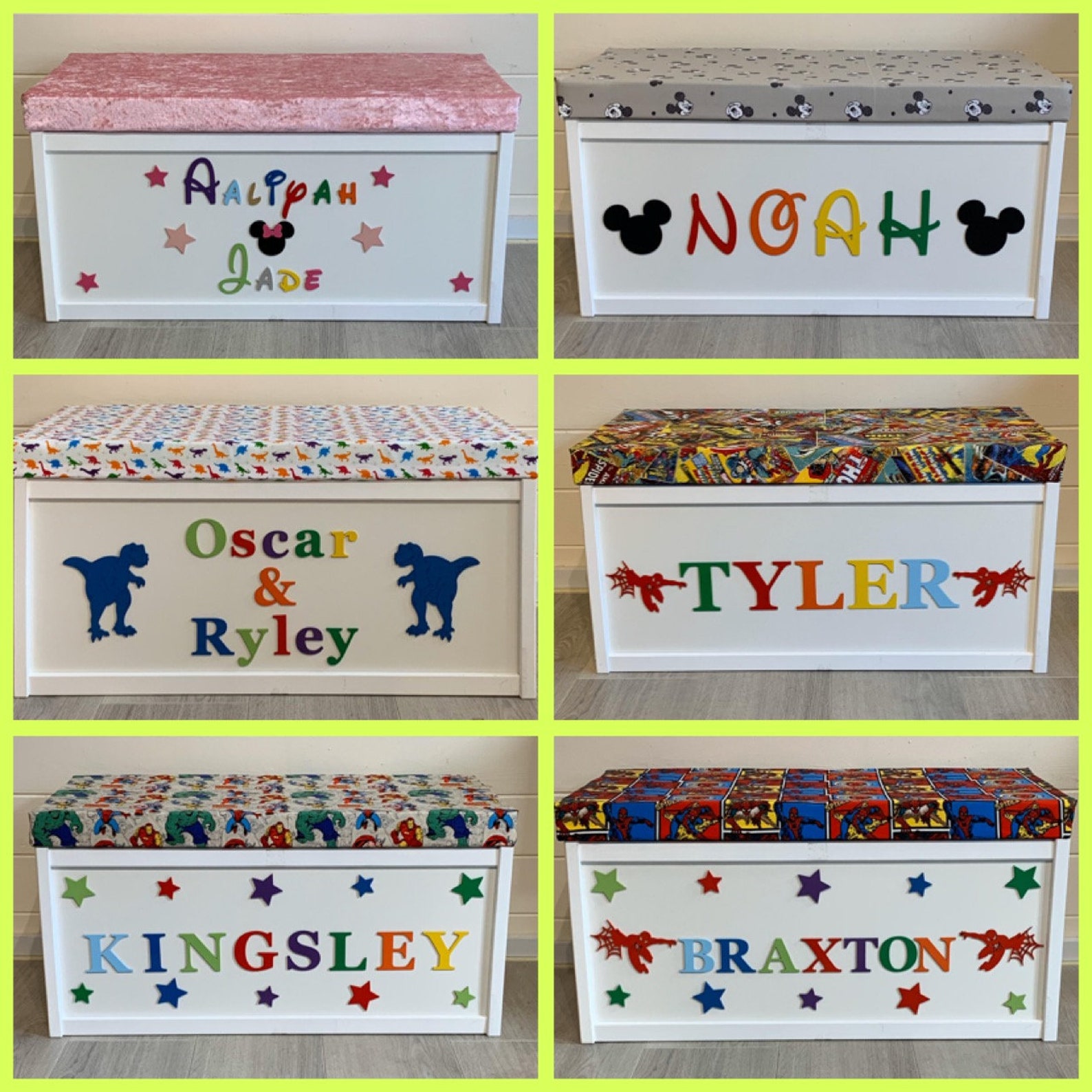Personalised Toy Box, Custom, Bespoke, Wooden, Toy Box, Large, Toybox ...
