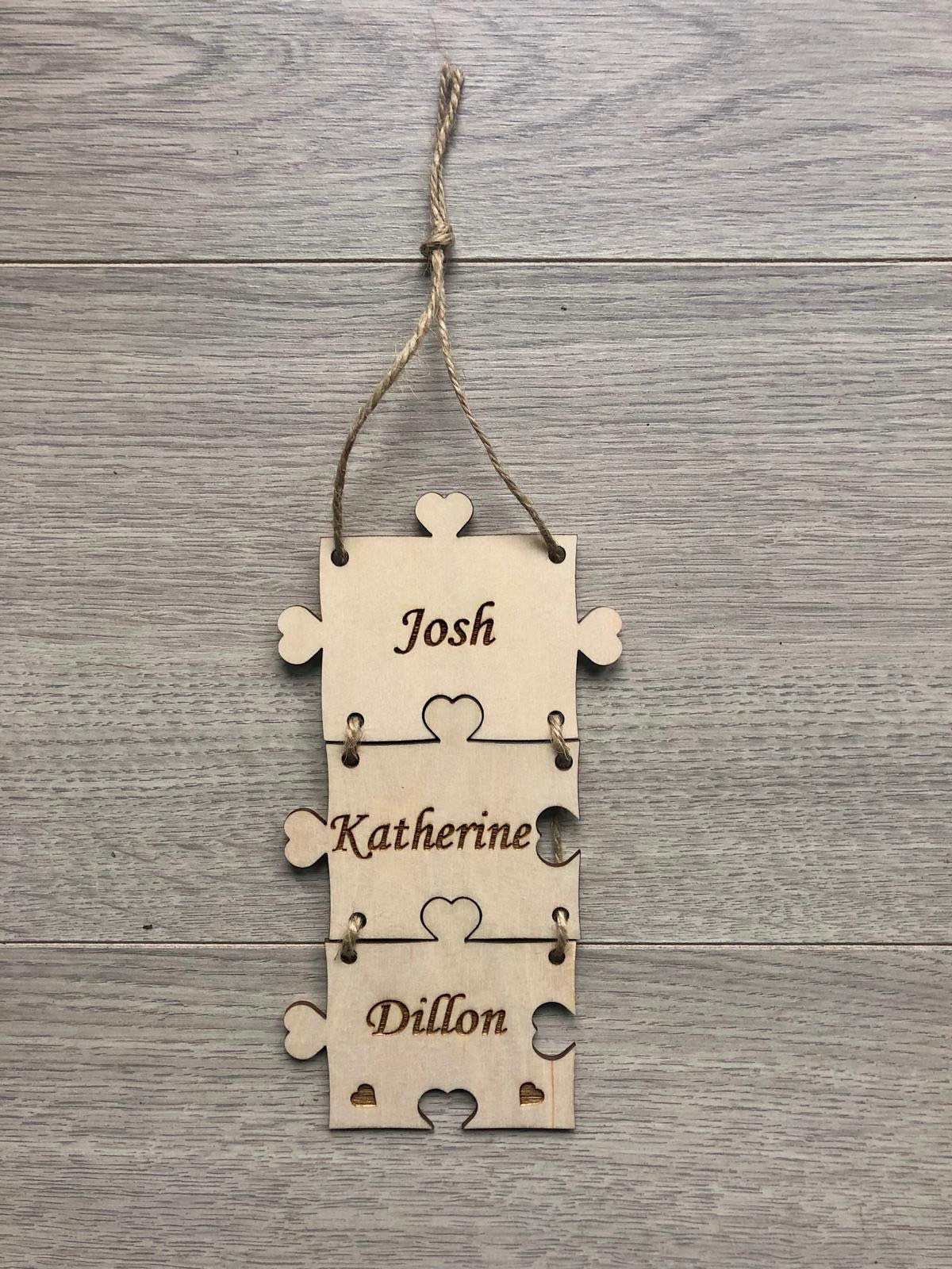 Personalised Wooden Name Key Chain Jigsaw Pieces Wooden | Etsy UK
