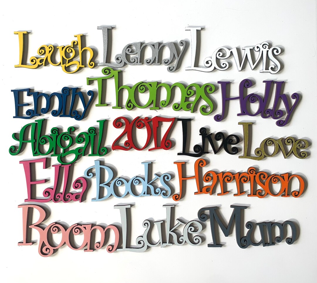 CURLZ Wooden Letters, Personalised Disney Names, Made to Order,per ...