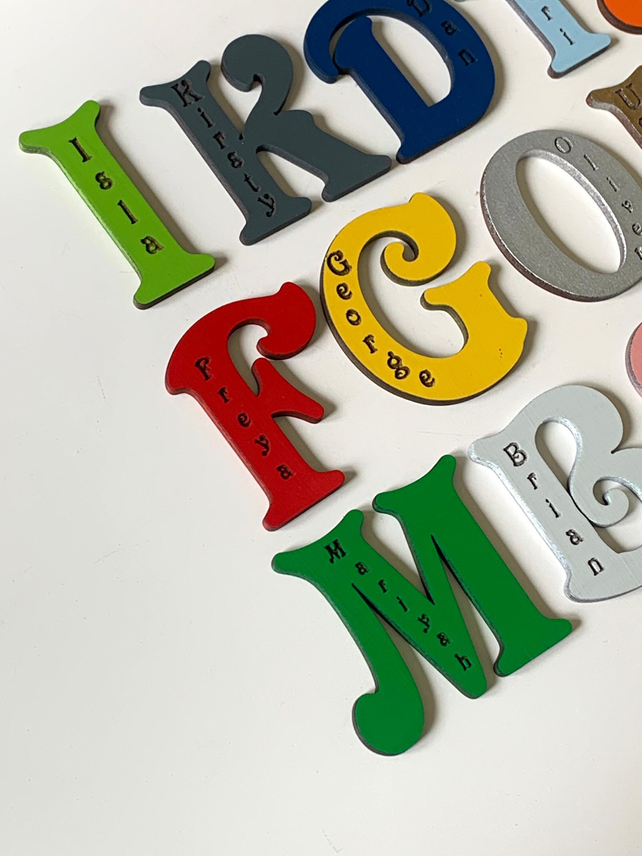 Personalised Wooden Names and Letters Full Alphabet Plain or - Etsy