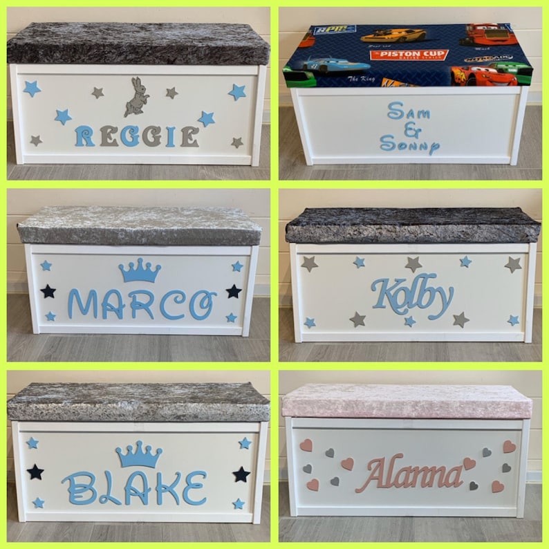 Kids Toy Box Wooden Tidy Benches Storage Unit White Chest - Etsy