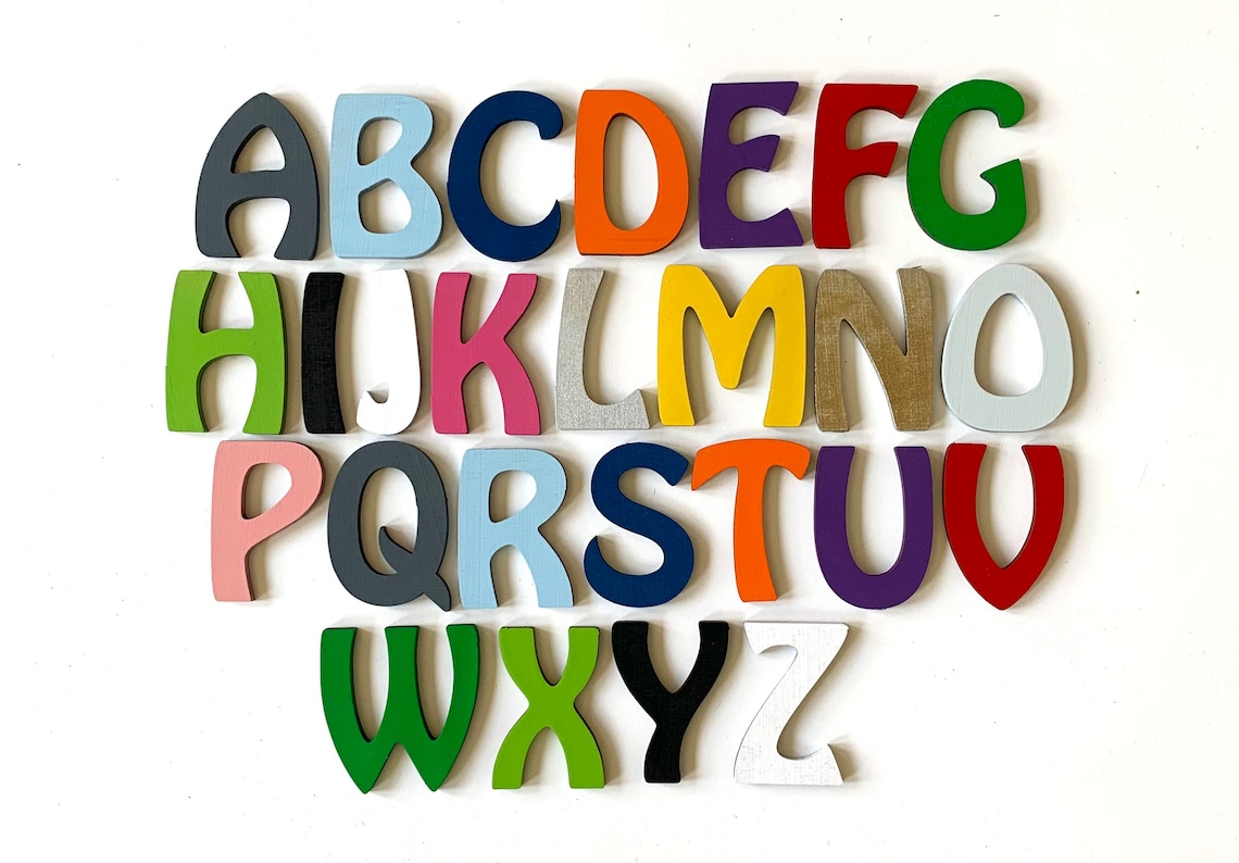 Standard Wooden Letters Painted for Free Wooden Names Wall - Etsy