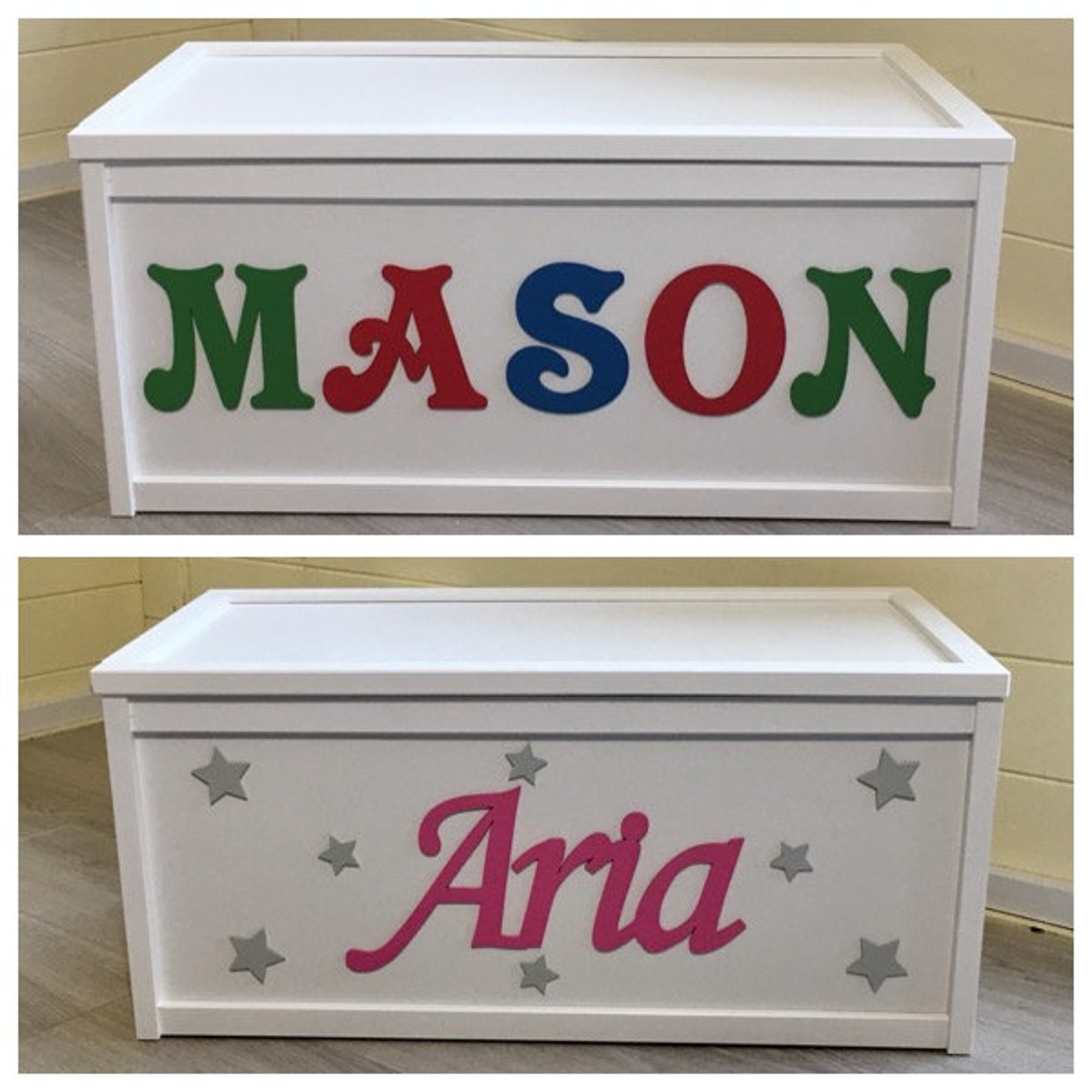 Kids Toy Box Wooden Tidy Benches Storage Unit White Chest | Etsy