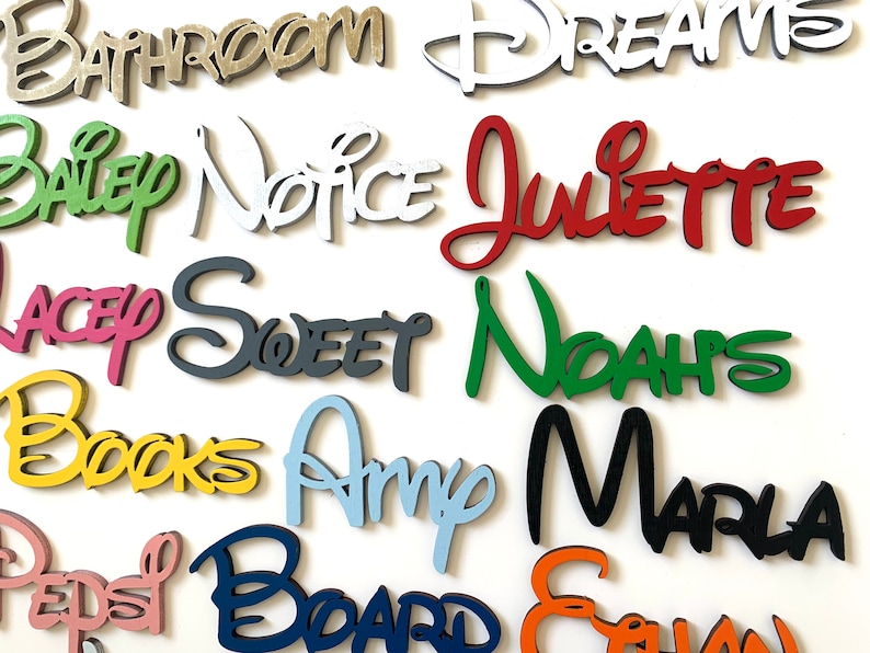 Personalised Wooden Names, Disney Font, Laser Cut,per Letter ...