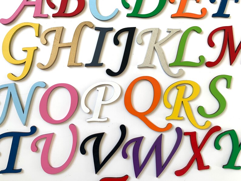 Personalised Wooden Letters Script Font Wall Art Single - Etsy