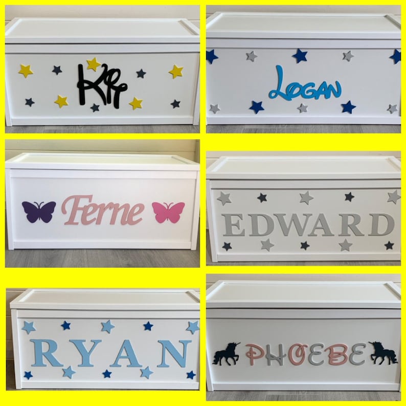 Kids Toy Box Wooden Tidy Benches Storage Unit White Chest | Etsy