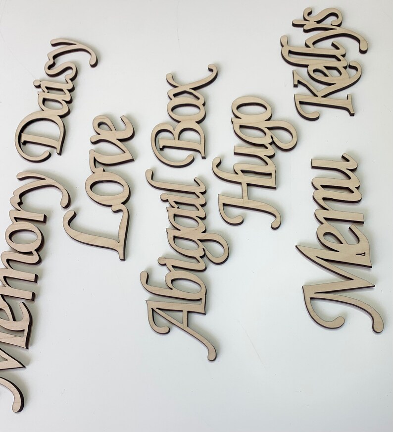 Script Font Personalised Wooden Names Door Plaqueslaser - Etsy