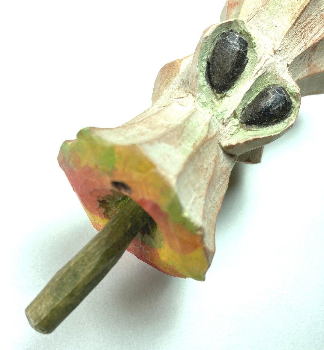 Apple, Slug, Hand-carved, Yellow-red-green - Etsy