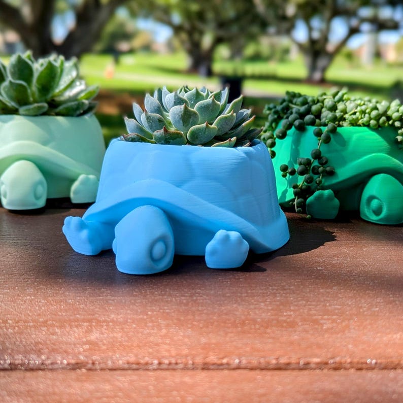 Turtle Planter – Cute Succulent Pot for Small Plants & Cactus – Animal ...