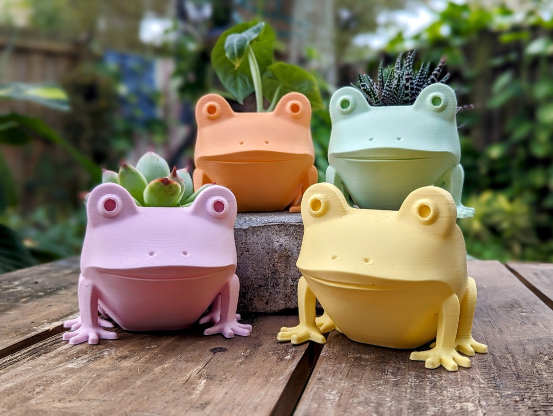 Frog Planter | Animal Planter Pot | 3D Printed Frog Decoration | Frog ...
