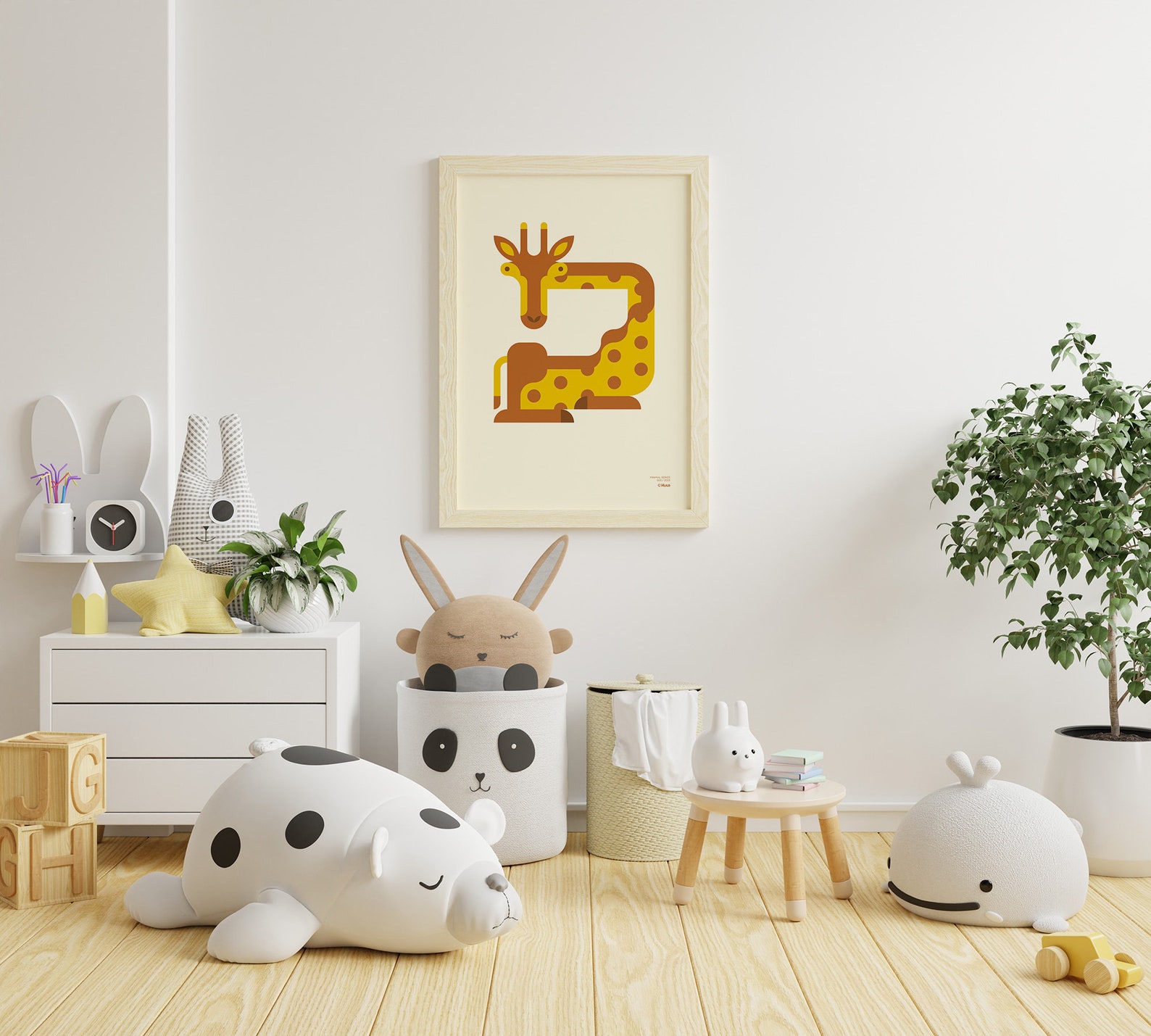 Minimalist Giraffe Poster for Children's Rooms. Wall Art Decoration ...