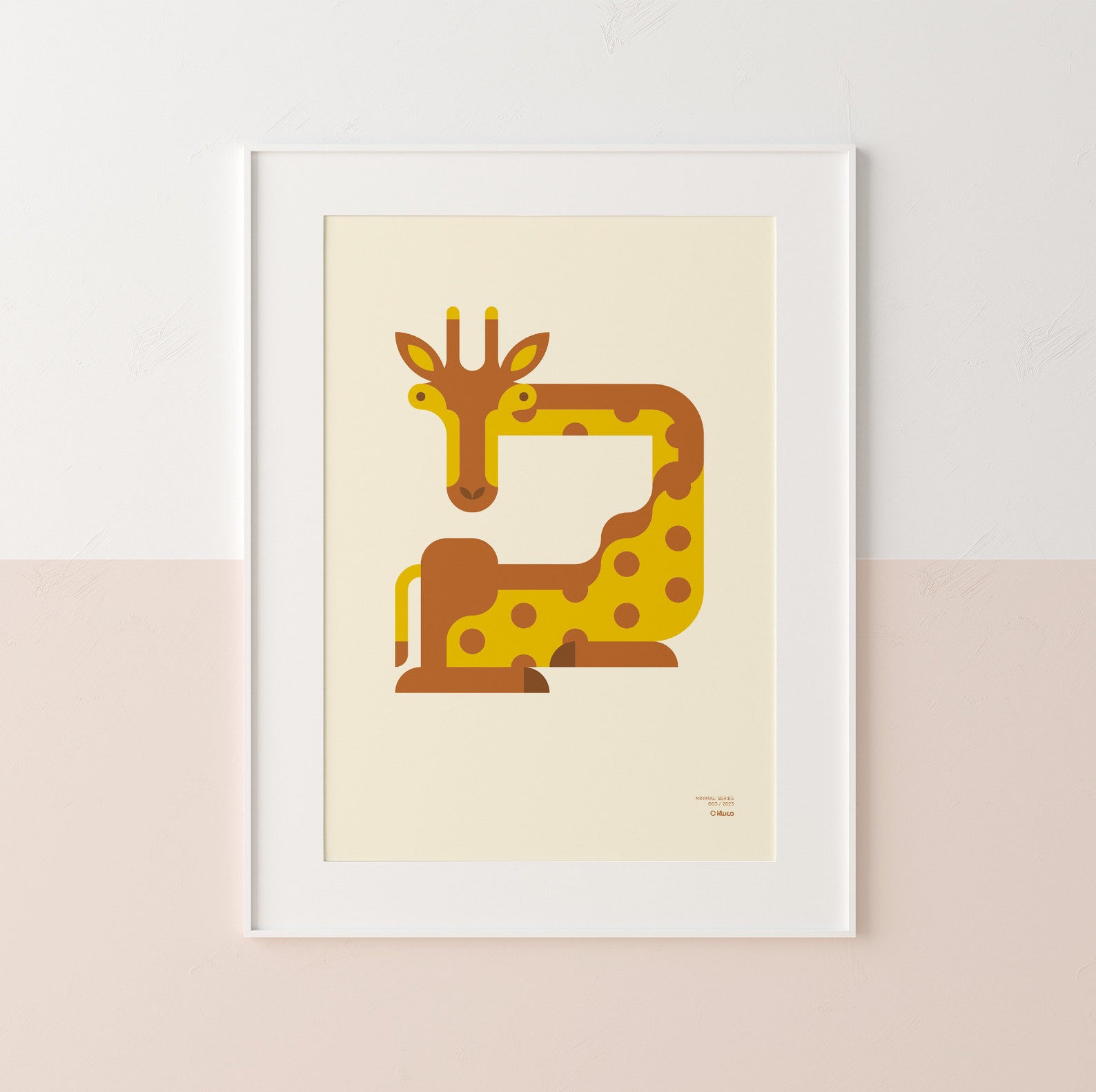 Minimalist Giraffe Poster for Children's Rooms. Wall Art Decoration ...