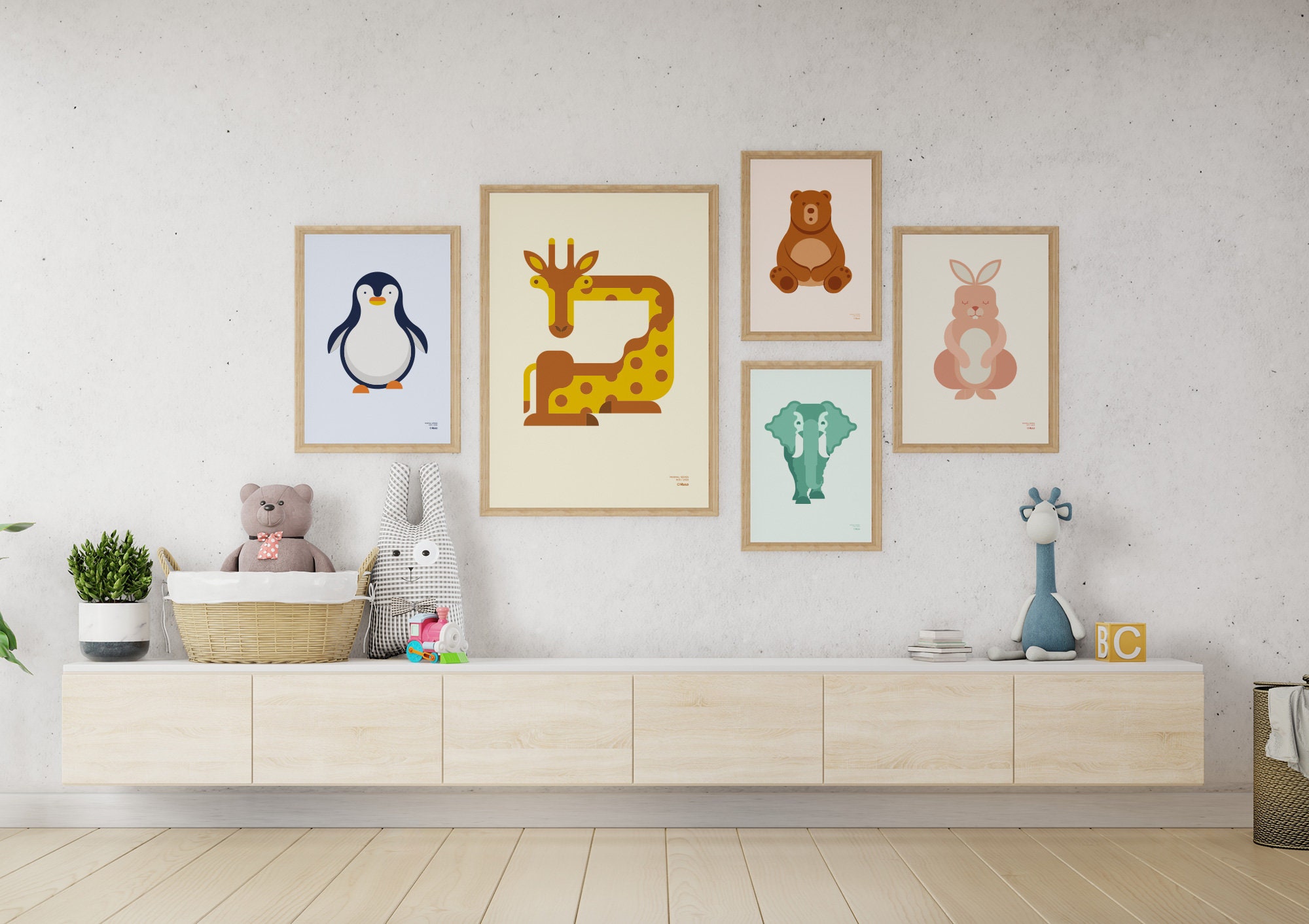 Minimalist Giraffe Poster for Children's Rooms. Wall Art Decoration ...