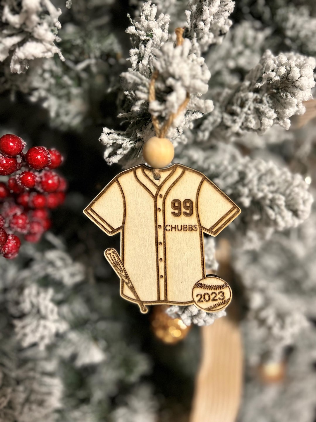 Customized Baseball Ornament, Baseball Jersey, Baseball Bat and Ball ...