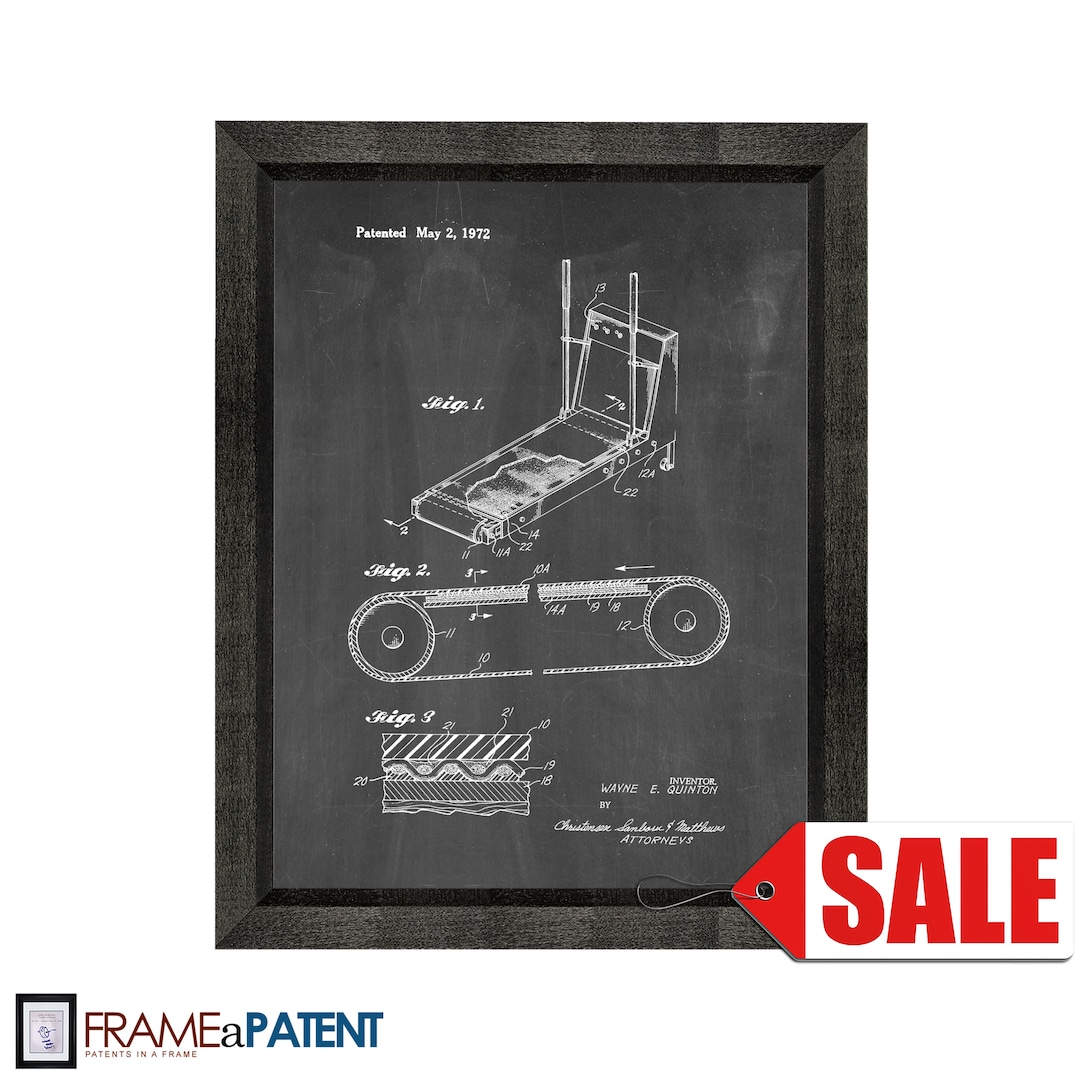 Exercise Treadmill Patent Print Poster - 1972 - Historical Vintage Wall ...