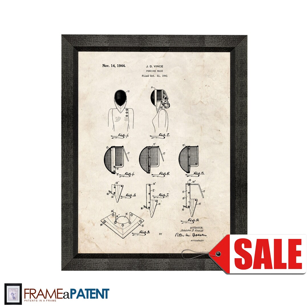 Fencing Mask Poster 1944 Historical Vintage Wall Art Great Gift Idea - Etsy