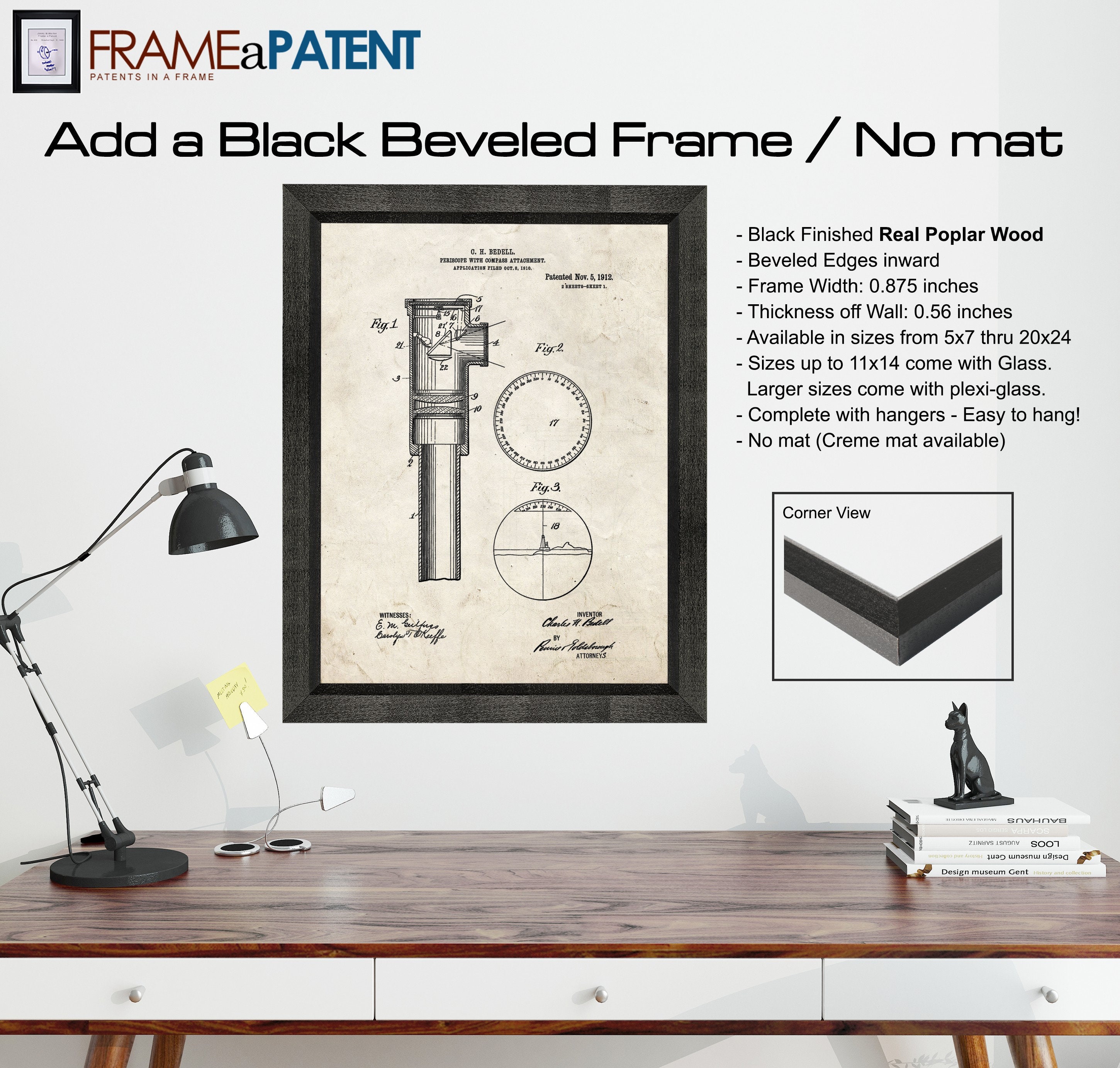 Periscope With Compass Attachment Patent Print Poster 1912 | Etsy