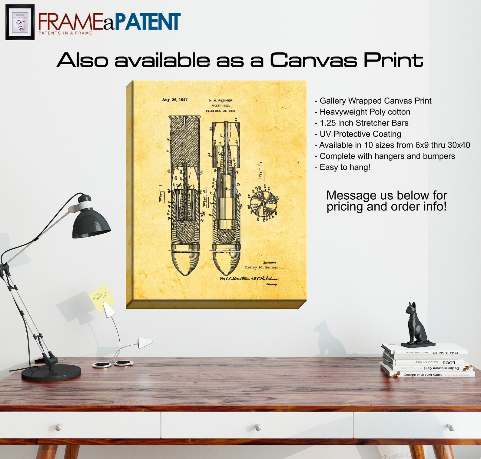 Rocket Shell Patent Print Poster 1947 Historical Vintage - Etsy