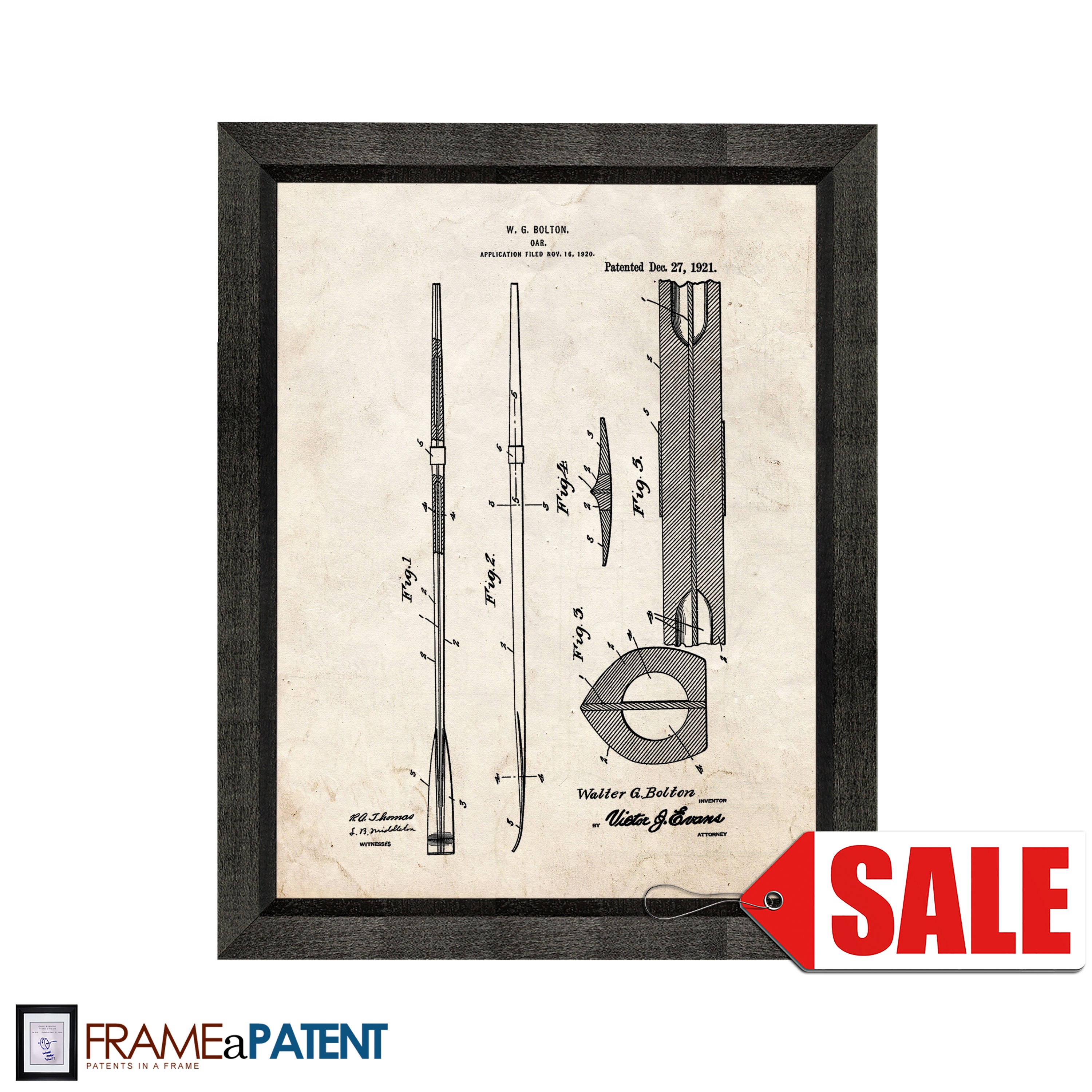 Oar Patent Print Poster 1921 Historical Vintage Wall Art - Etsy Canada