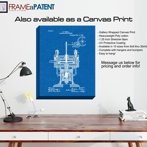 Tesla Reciprocating Engine Patent Print Poster 1894 Historical Vintage ...