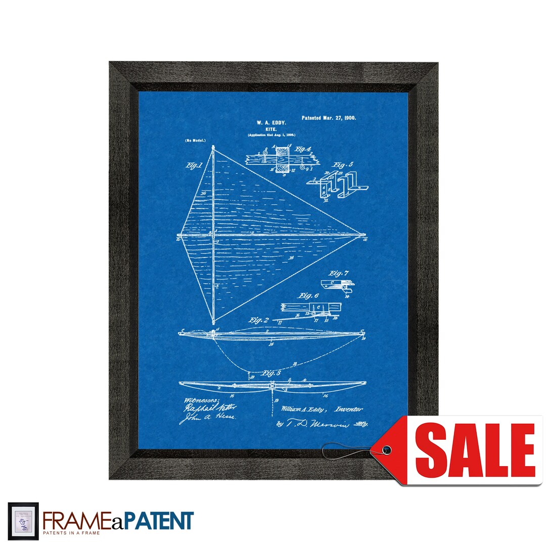 Kite Patent Print Poster 1900 Historical Vintage Wall Art Great Gift ...