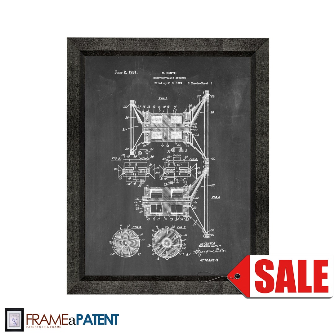 Electrodynamic Speaker Patent Print Poster - 1931 - Historical Vintage ...