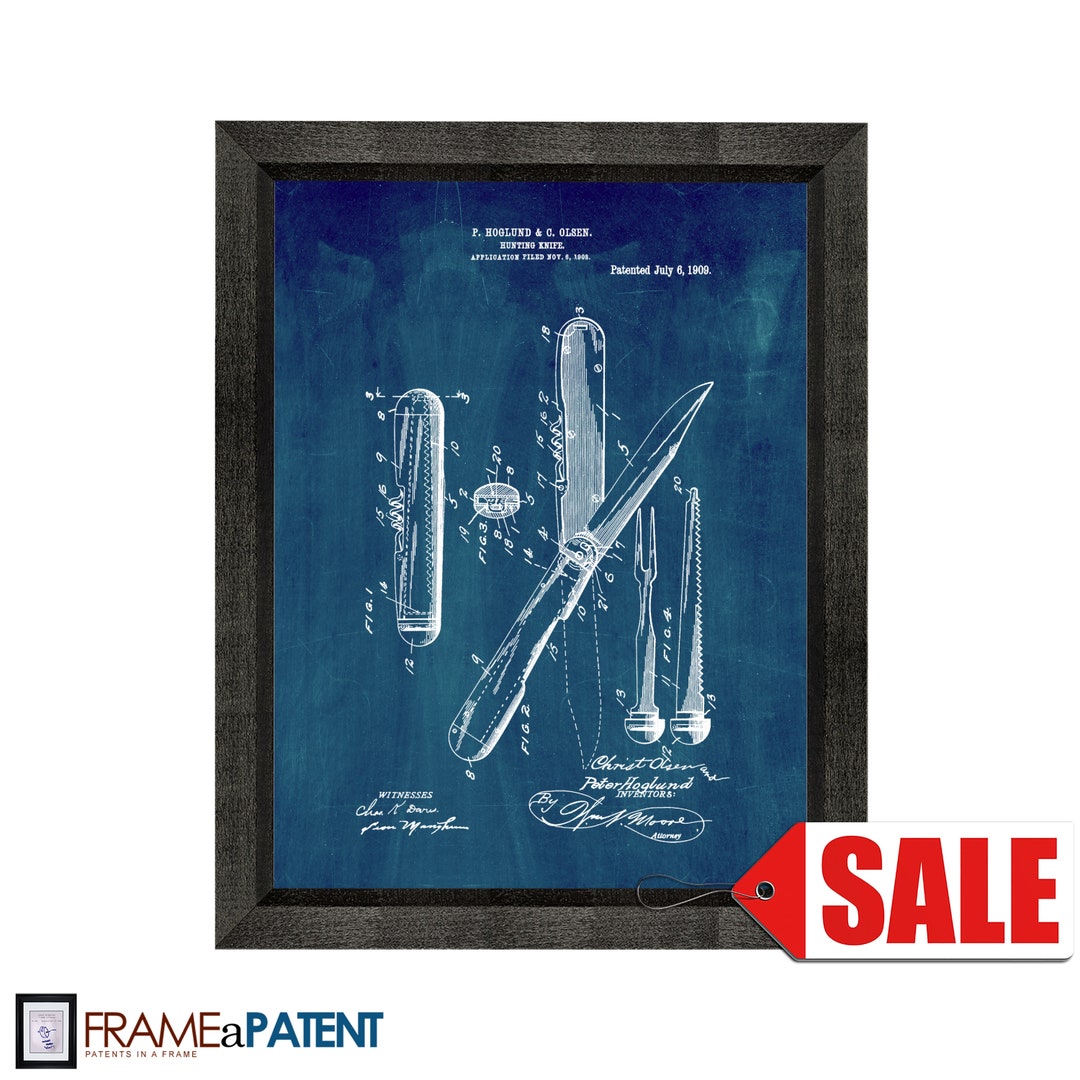 Hunting Knife Patent Print Poster 1909 Historical Vintage - Etsy