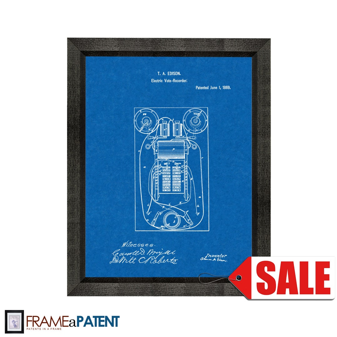 Electrographic Vote-recorder Patent Print Poster - 1869 - Historical ...