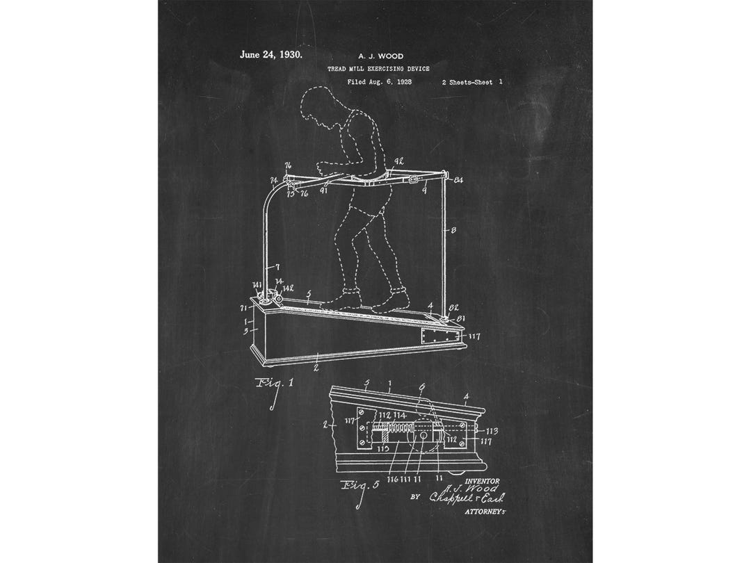 Treadmill Patent Print Poster - 1930 - Historical Vintage Wall Art - Etsy