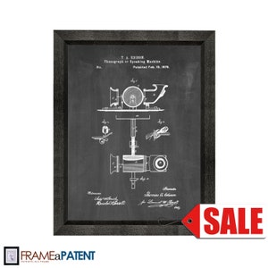 Thomas Edison Phonograph or Speaking Machine Patent Print Poster - 1878 ...