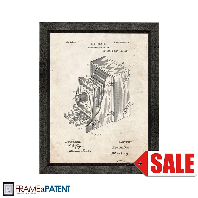 Photographic Camera Patent Print Poster - 1887 - Historical Vintage ...
