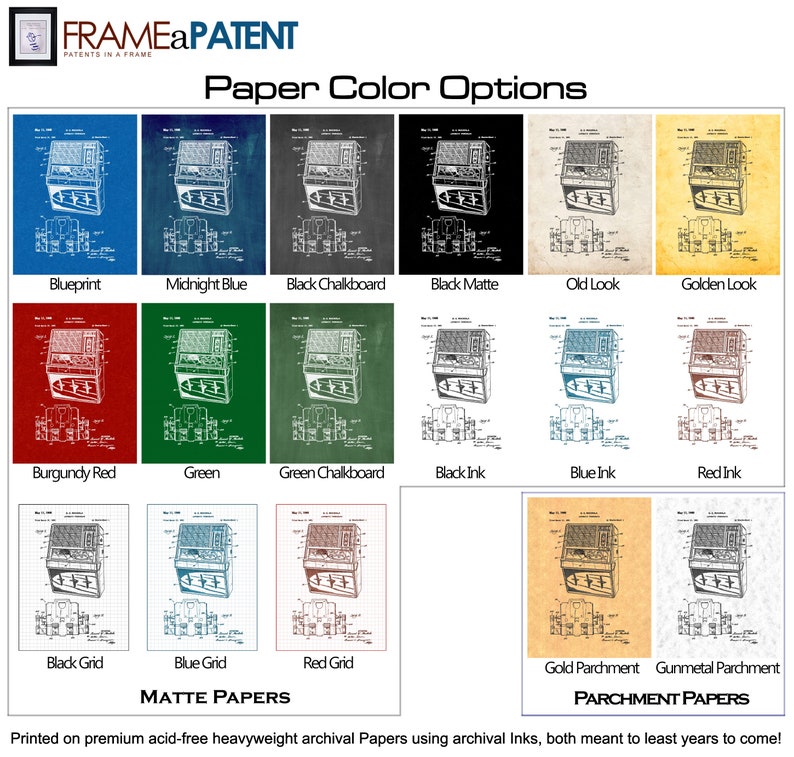 Jukebox Patent Print Poster 1965 Historical Vintage Wall - Etsy