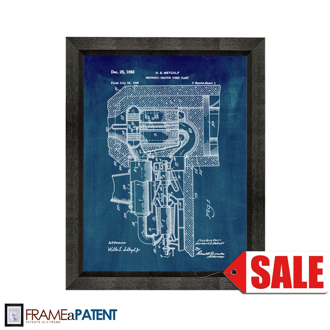Neutronic Reactor Power Plant Patent Print Poster 1962 Historical ...