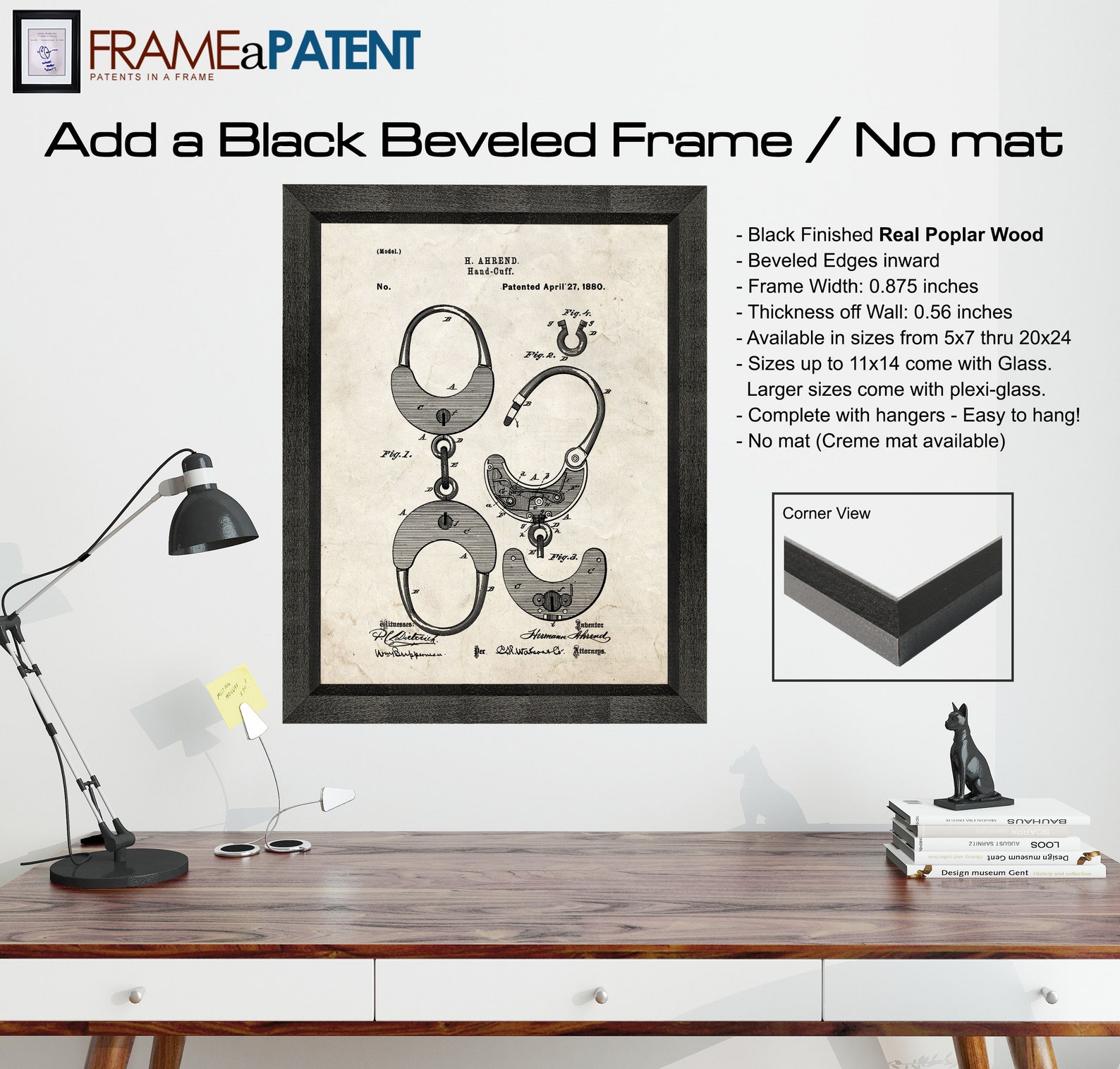 Handcuff Patent Print Poster - 1880 - Historical Vintage Wall Art - Etsy
