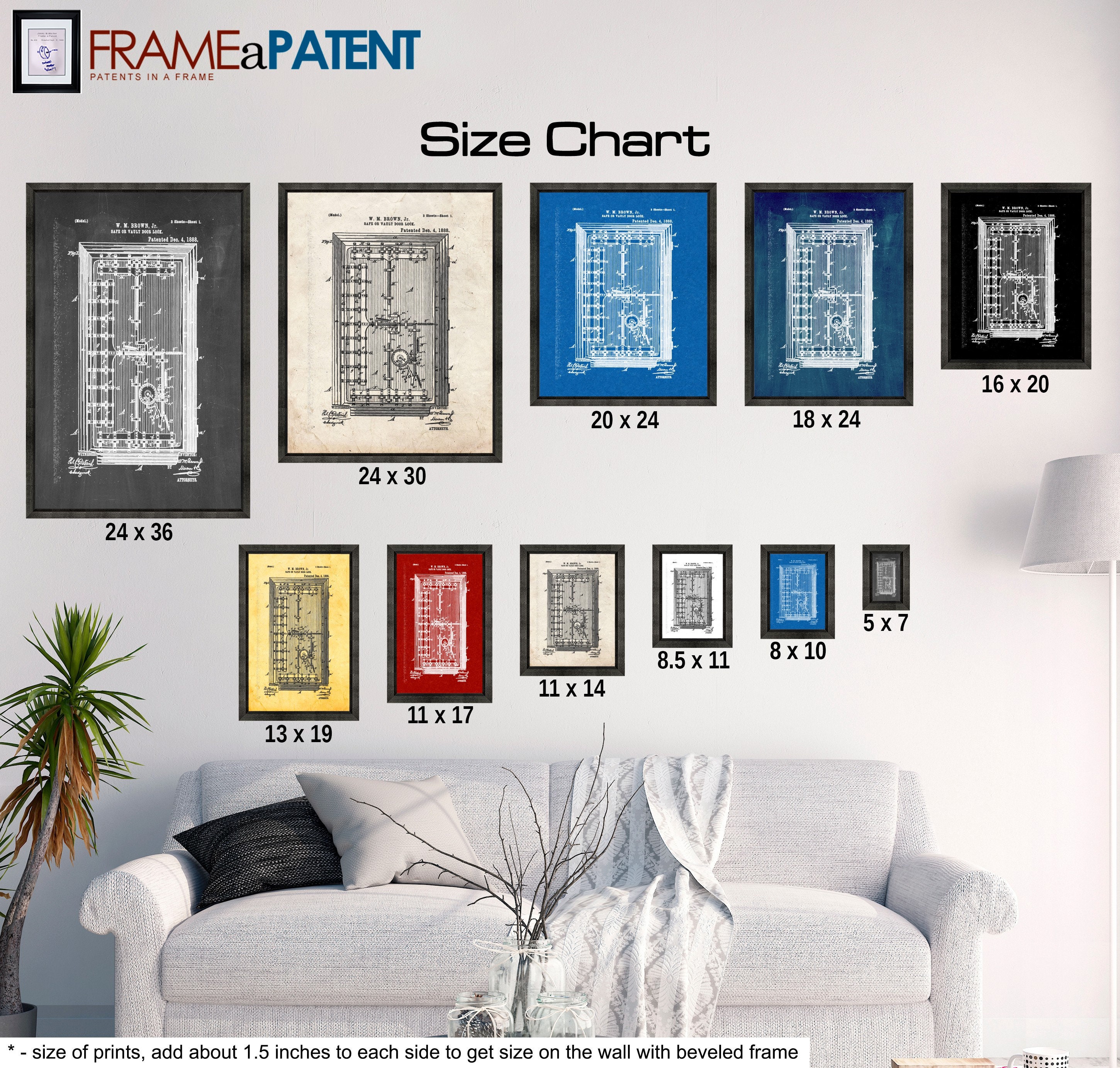 Safe or Vault Door Lock Patent Print Poster 1888 - Etsy