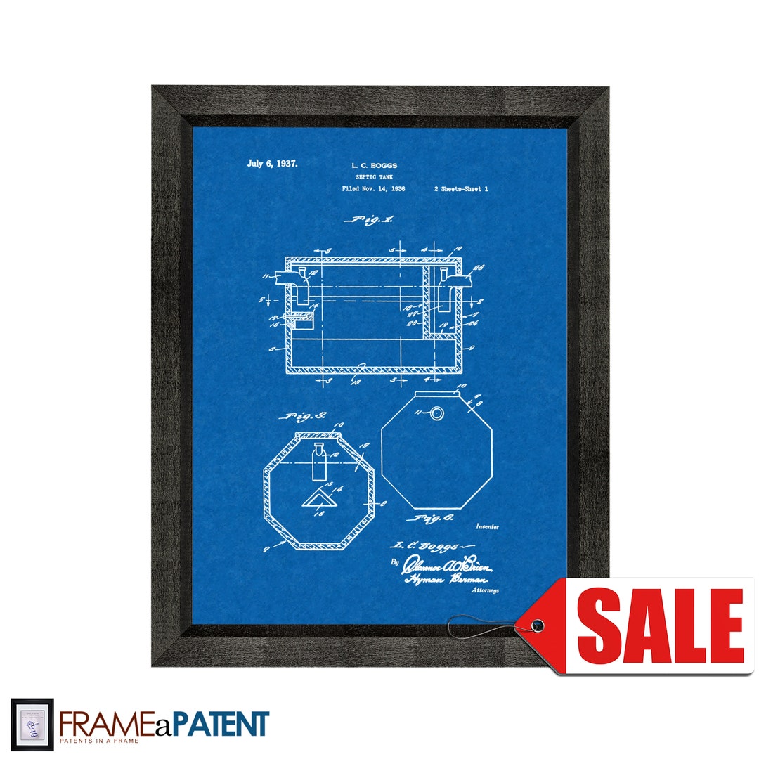 Septic Tank Patent Print Poster - 1937 - Historical Vintage Wall Art ...