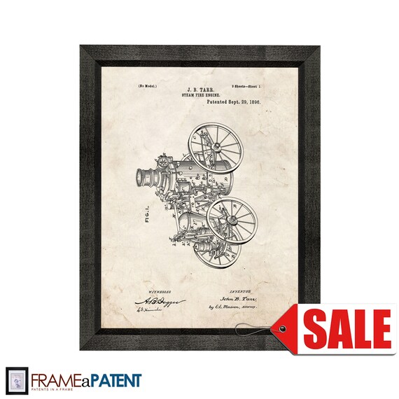 Steam Fire Engine Patent Print Poster 1896 Historical | Etsy