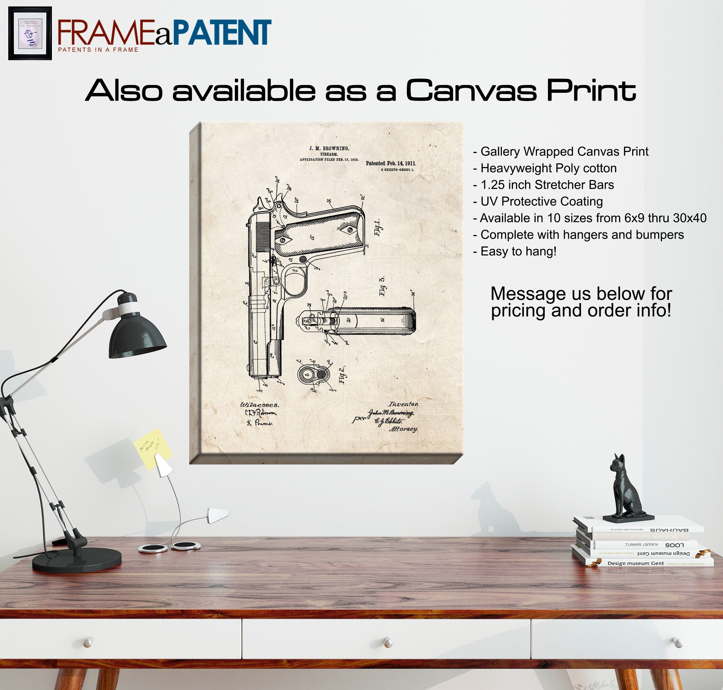 Colt 1911 Gun Patent Print Poster 1911 Historical Vintage - Etsy