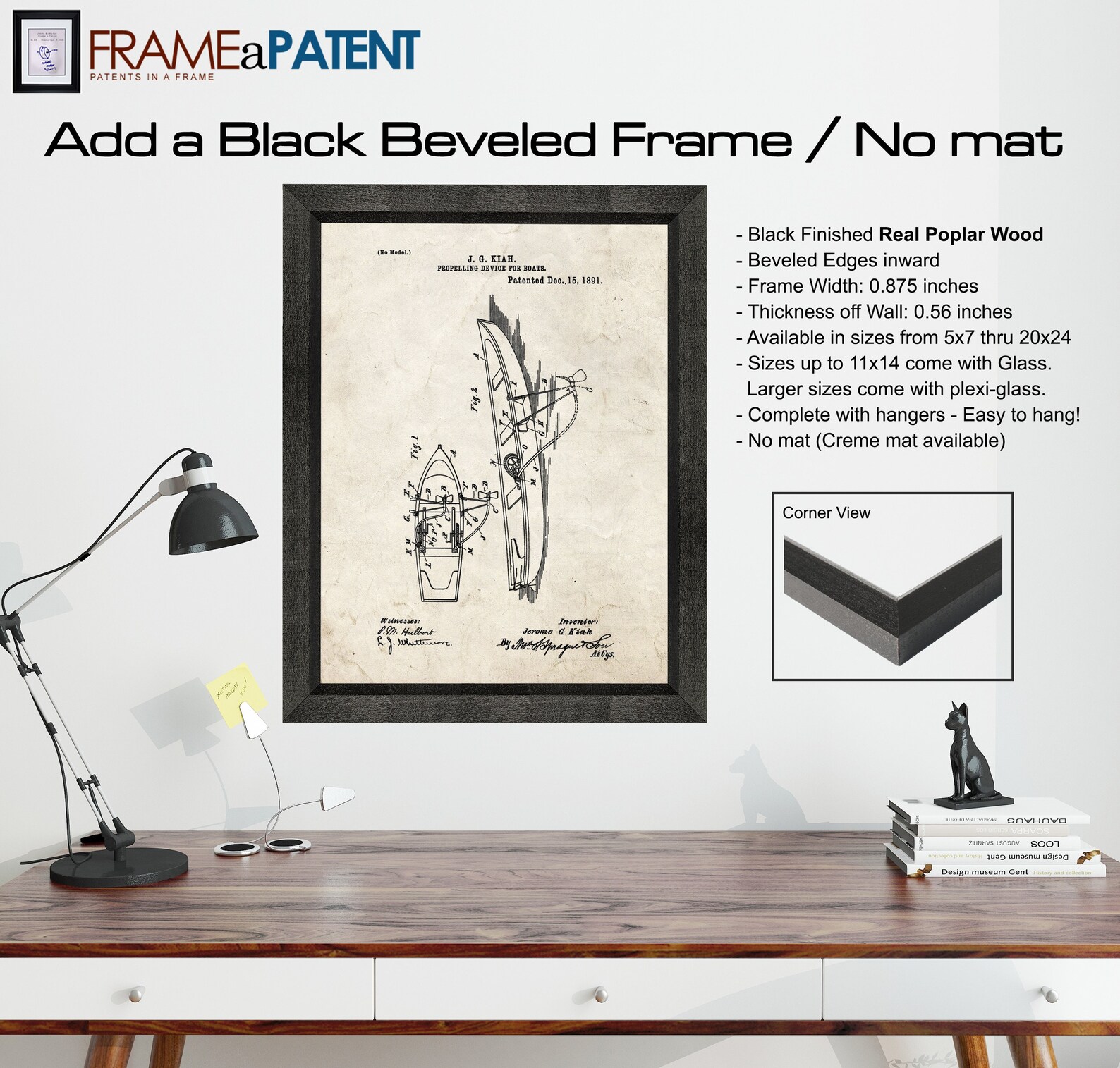 Propelling Device for Boats Patent Print Poster 1891 | Etsy