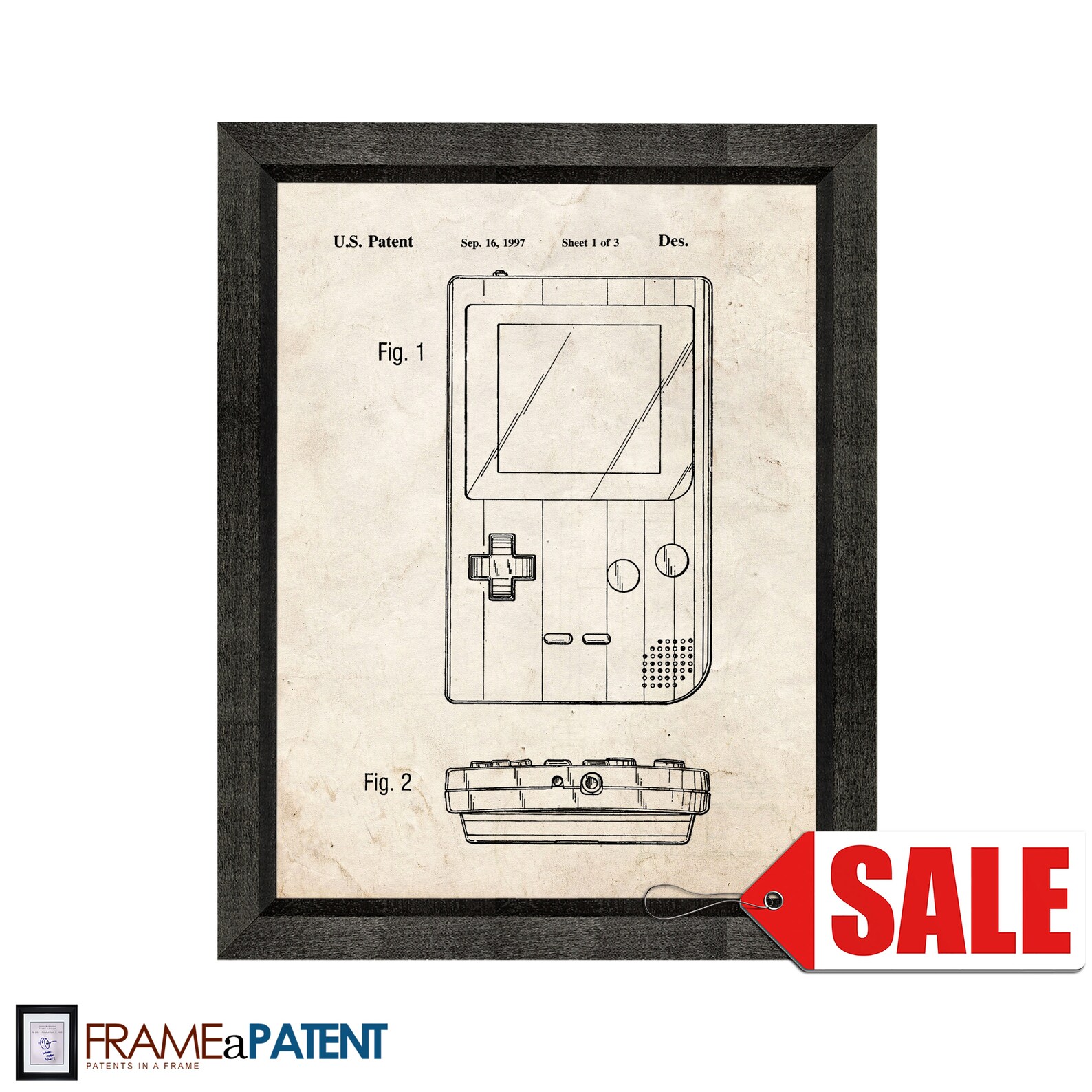 Nintendo Gameboy Patent Print Poster - 1997 - Historical Vintage Wall ...