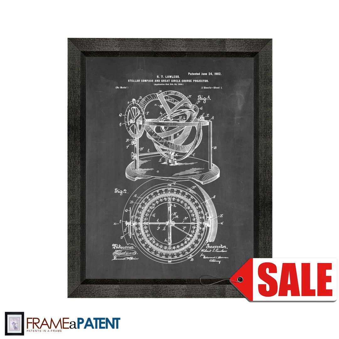 Stellar Compass and Great-circle-course Projector Patent Print Poster ...