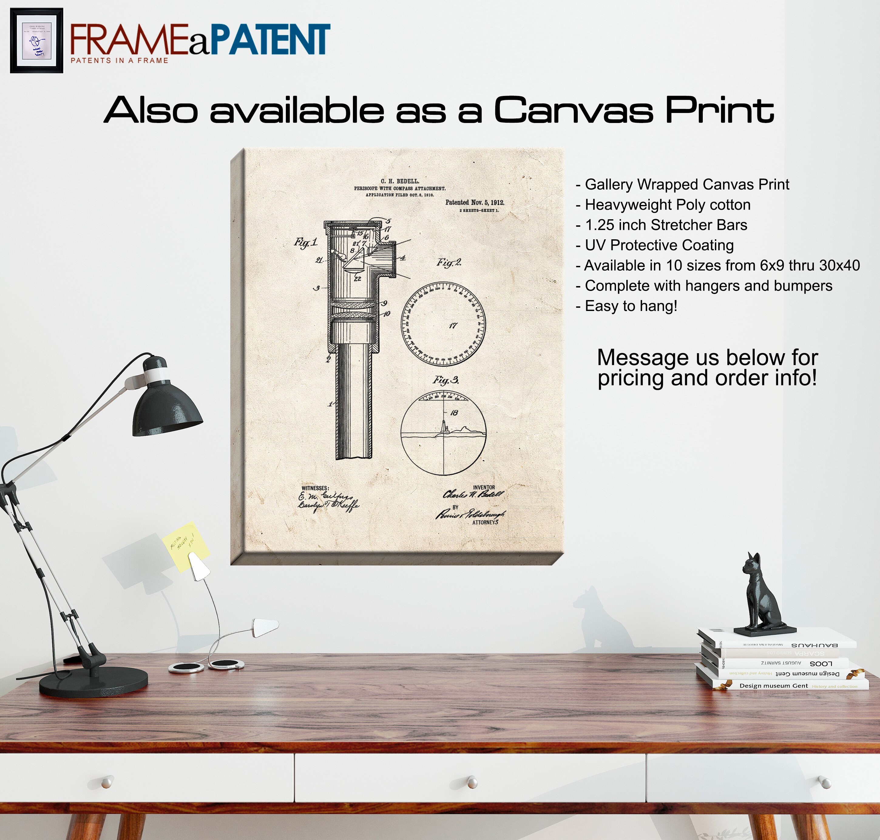 Periscope With Compass Attachment Patent Print Poster 1912 | Etsy