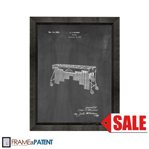 Marimba Patent Print Poster 1933 Historical Vintage Wall - Etsy