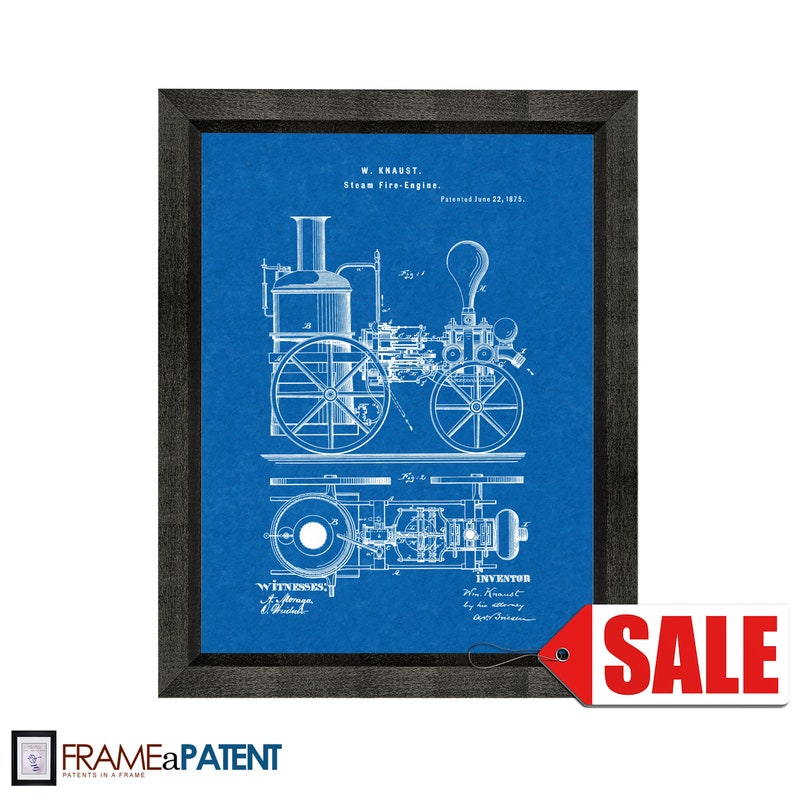 Steam Fire Engine Patent Print Poster 1875 Historical - Etsy