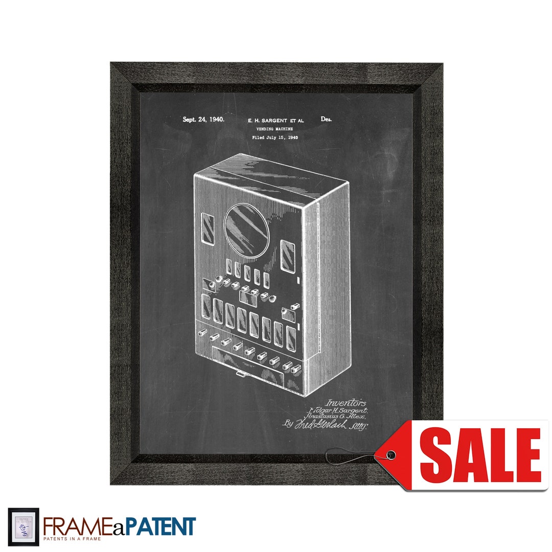Vending Machine Patent Print Poster 1940 Historical Vintage Wall Art ...