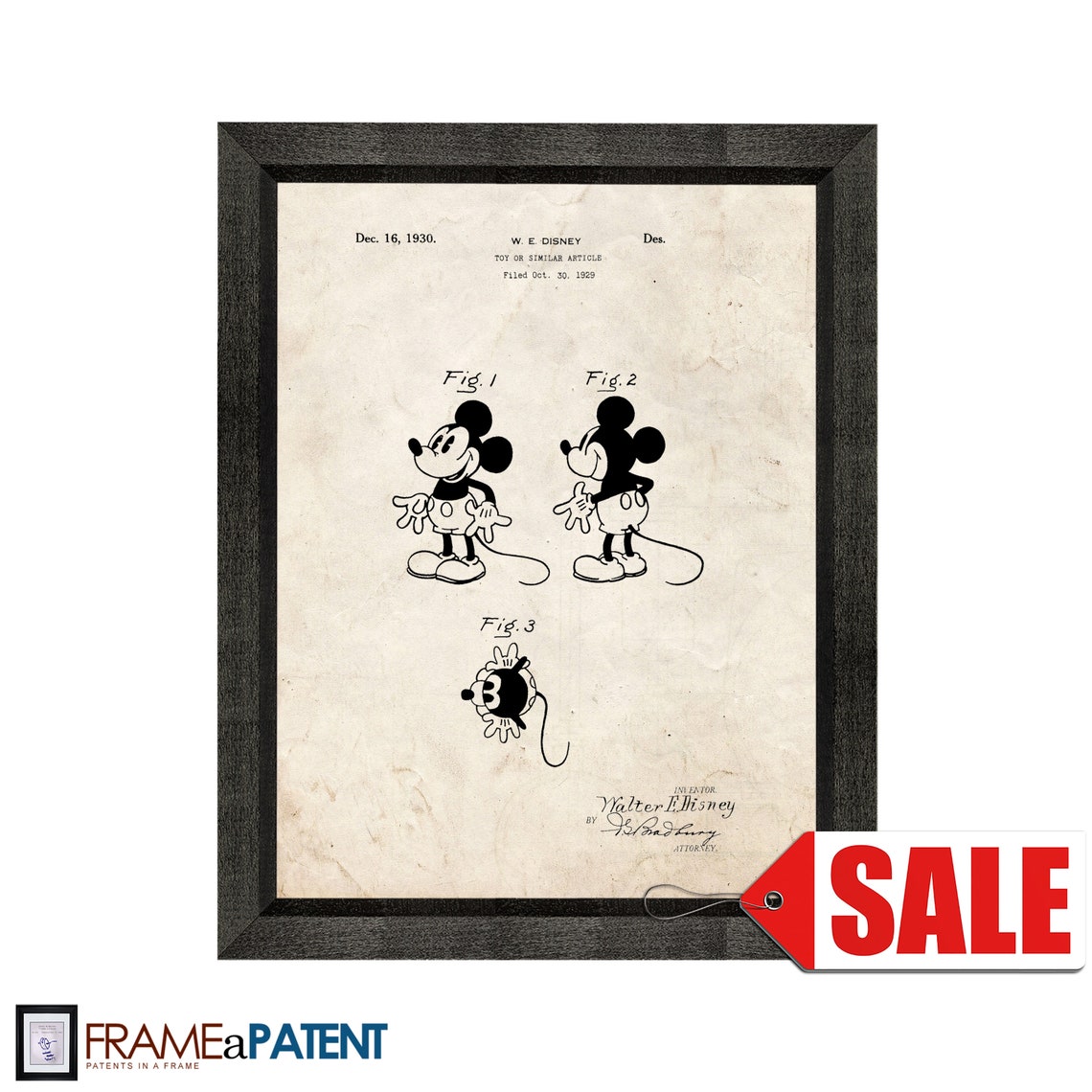 Mickey Mouse Patent Print Poster 1930 Historical Vintage | Etsy