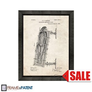 Adjustable Embalming Table Patent Print Poster 1885 Historical Vintage ...