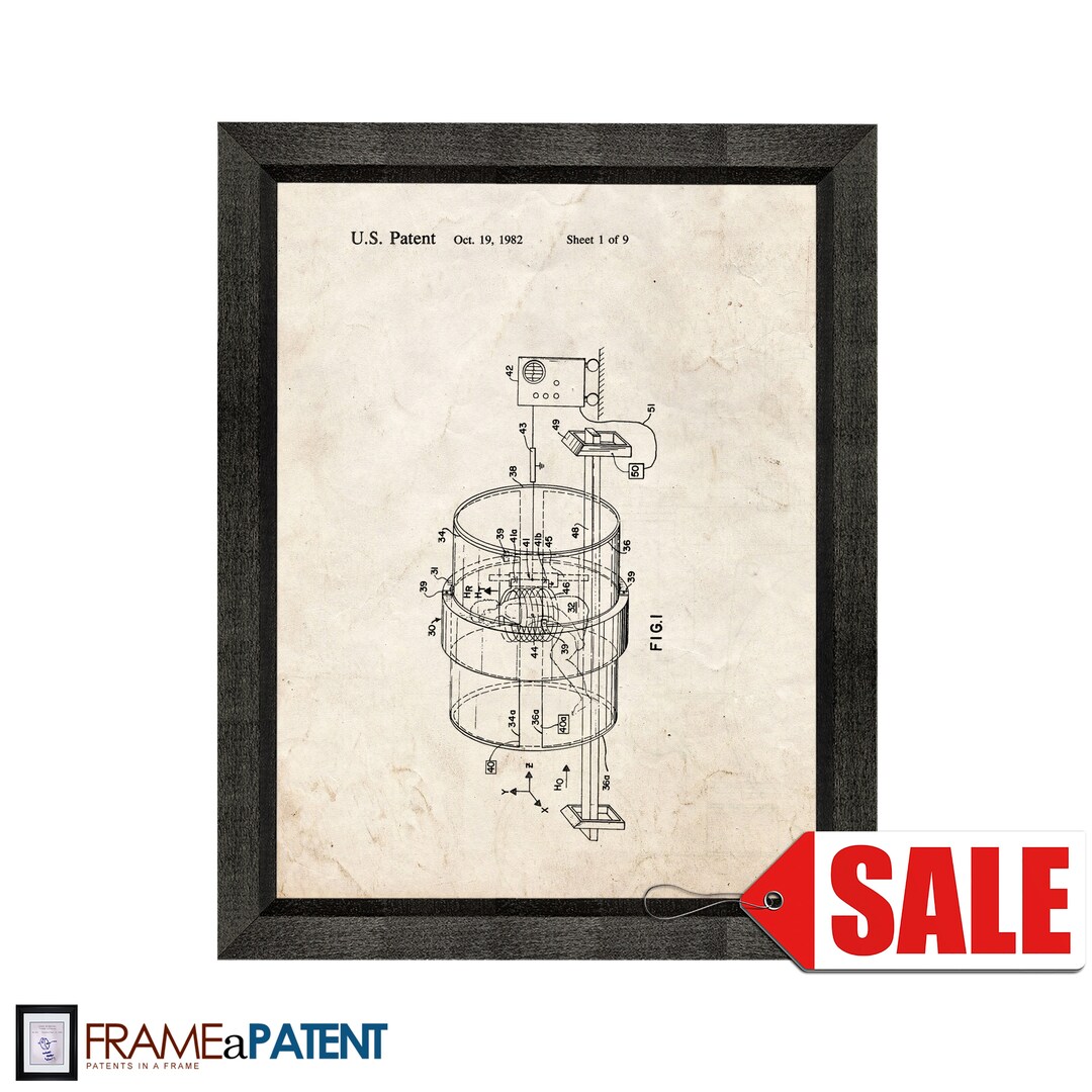 MRI Machine Patent Print Poster 1982 Historical Vintage Wall Art Great ...