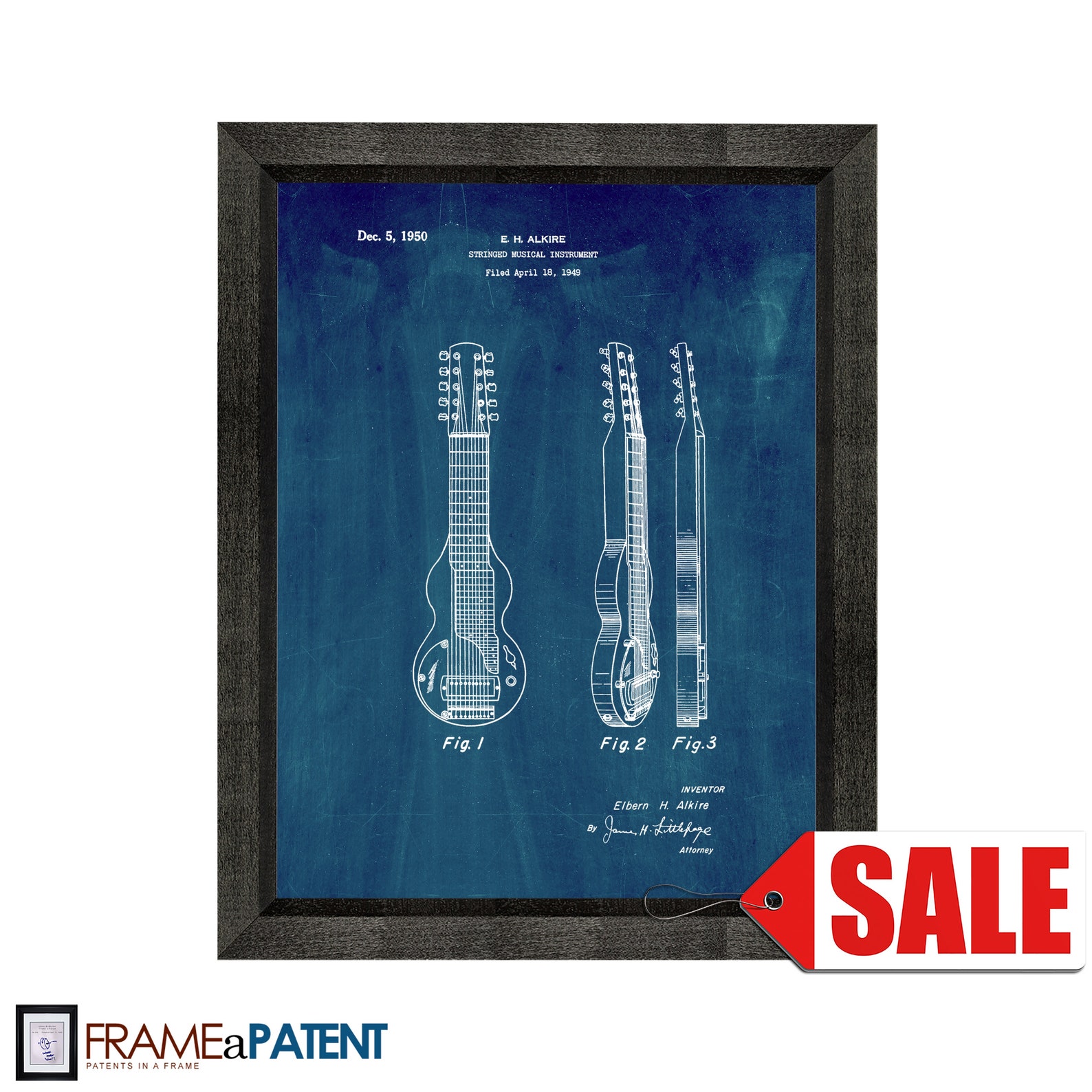 Stringed Musical Instrument Patent Print Poster 1950 | Etsy